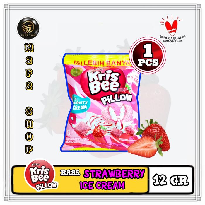 Jual Snack Kris Bee Pillow Rasa Strawberry Ice Cream - 12 gr (Satuan ...