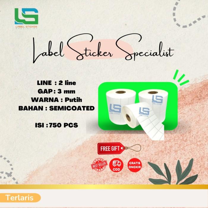 Jual LABEL BARCODE 40x20 mm SEMICOATED STIKER LABEL 40x20mm 5000 PCS ...
