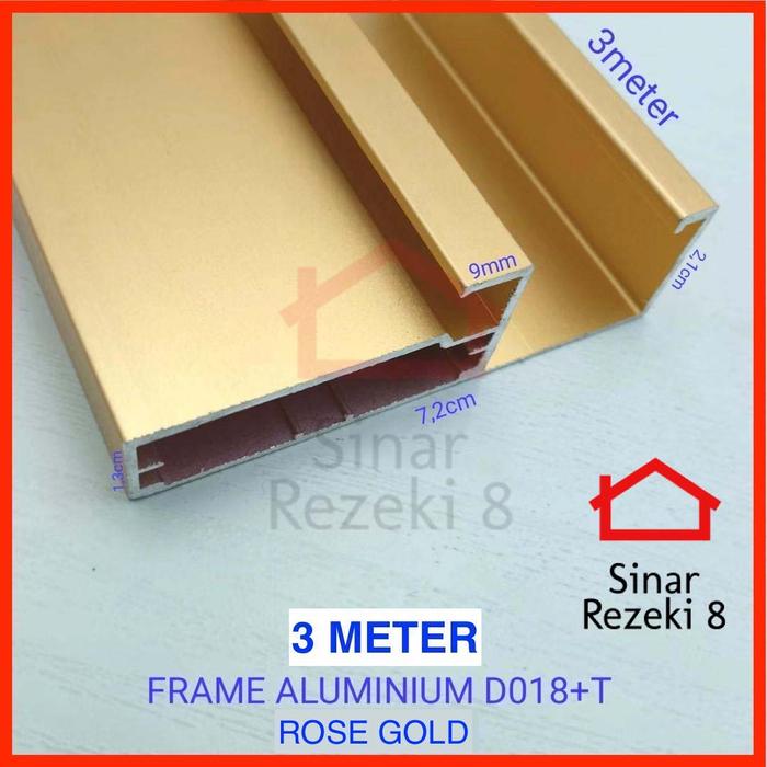 Jual Frame Aluminium Handle GOLD Profil Kaca Lemari Bingkai Kitchen FHD ...