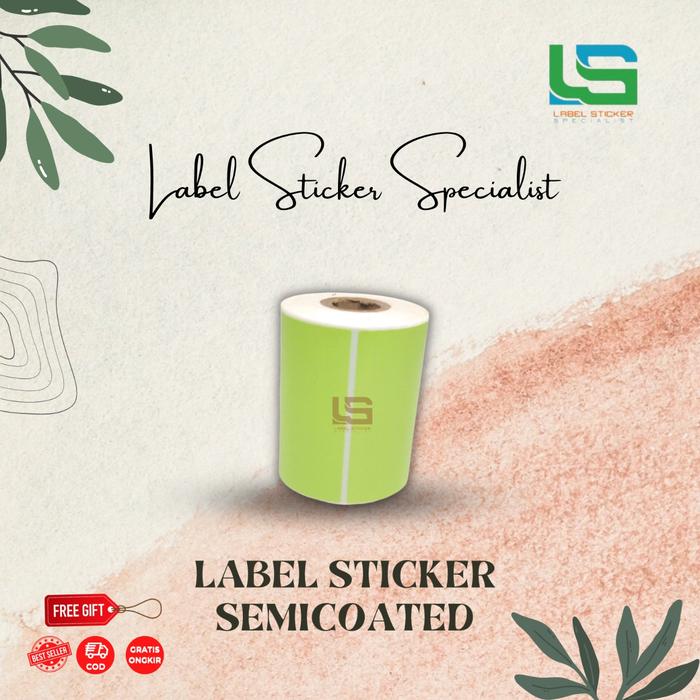 Jual LABEL STICKER BARCODE 90x45 mm SEMICOATED WARNA HIJAU - 1000 PCS ...