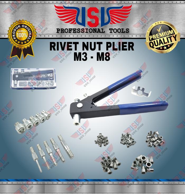 Jual VSV Tang Rivet Nut Set Rivet Nut Setter Riveter M3-M8 Riveting ...