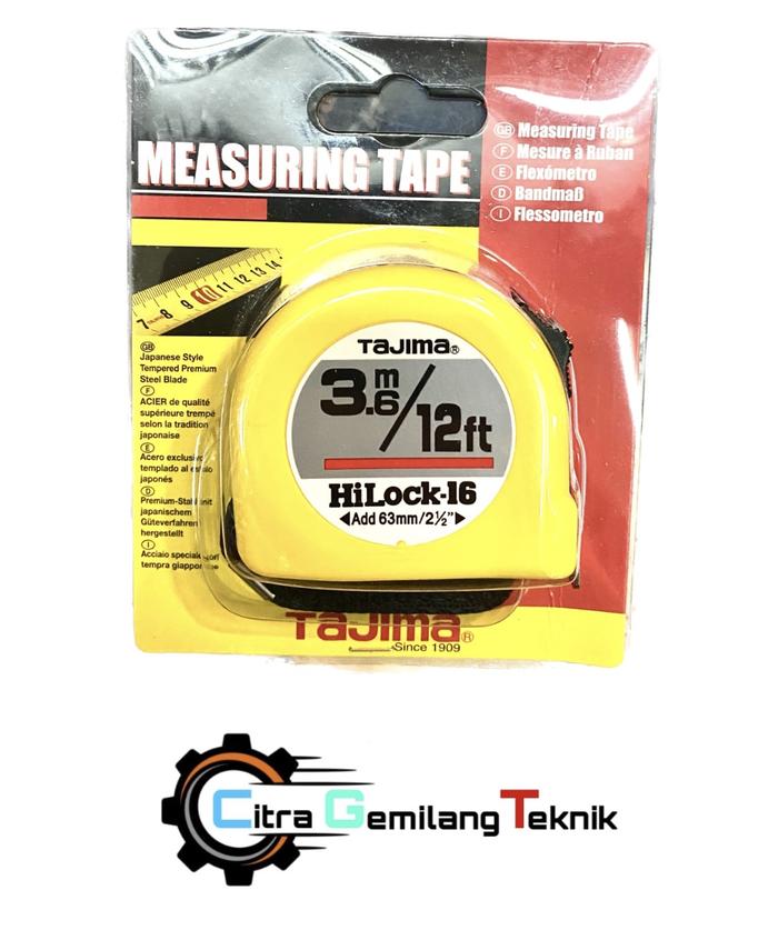 Jual meteran tajima 3.6 meter kuning Hi lock Japan measuring tape ...