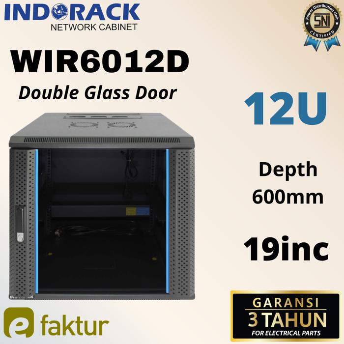 Jual Wallmount Rack Indorack 19" WIR6012D Double Door 12U Depth 600mm - Kota Bandung - Global IT ...