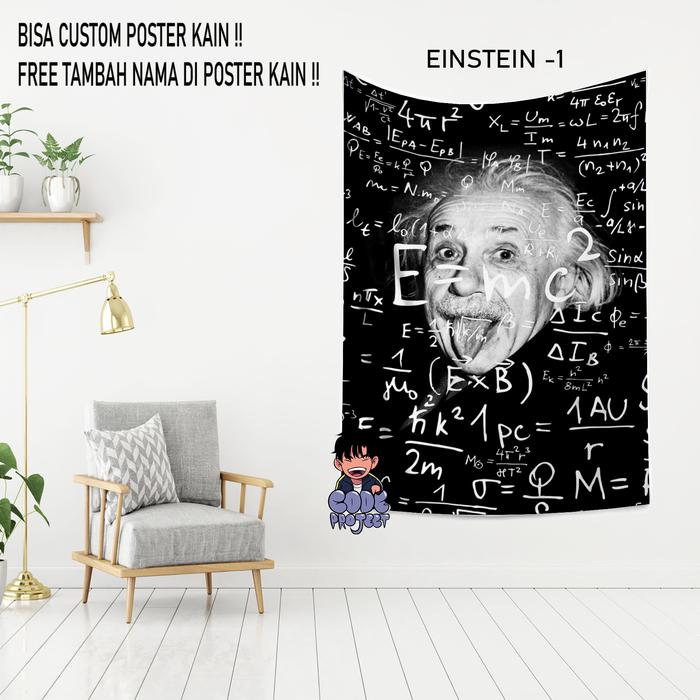 Jual POSTER KAIN ALBERT EINSTEIN - hiasan dinding - dekorasi kamar - EINS - 1 - Kota Bandung ...