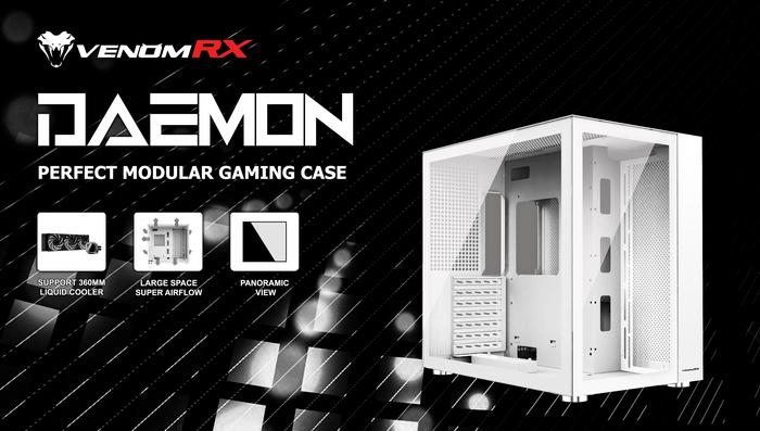 Jual VENOM RX DAEMON WHITE DUAL SIDE TEMPERED GLASS RGB ATX MID TOWER ...