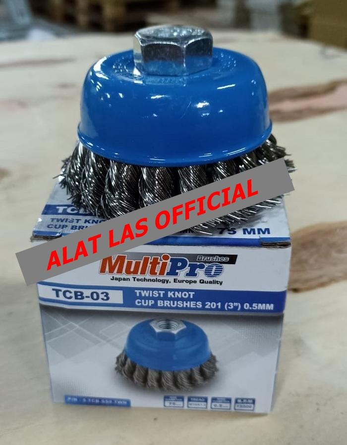 Jual SIKAT MANGKOK KAWAT KEPANG STAINLESS MULTIPRO TCB-03 3" 75MM CUP BRUSH - Jakarta Barat ...