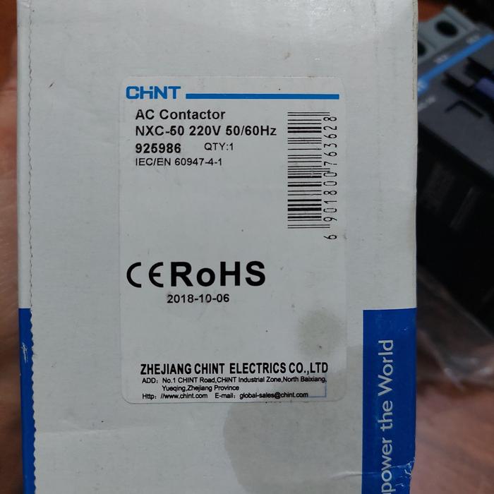 Jual KONTAKTOR CHINT CHNT NXC-50 220V 80A - Kota Bandung - JJ ELECTRICK ...