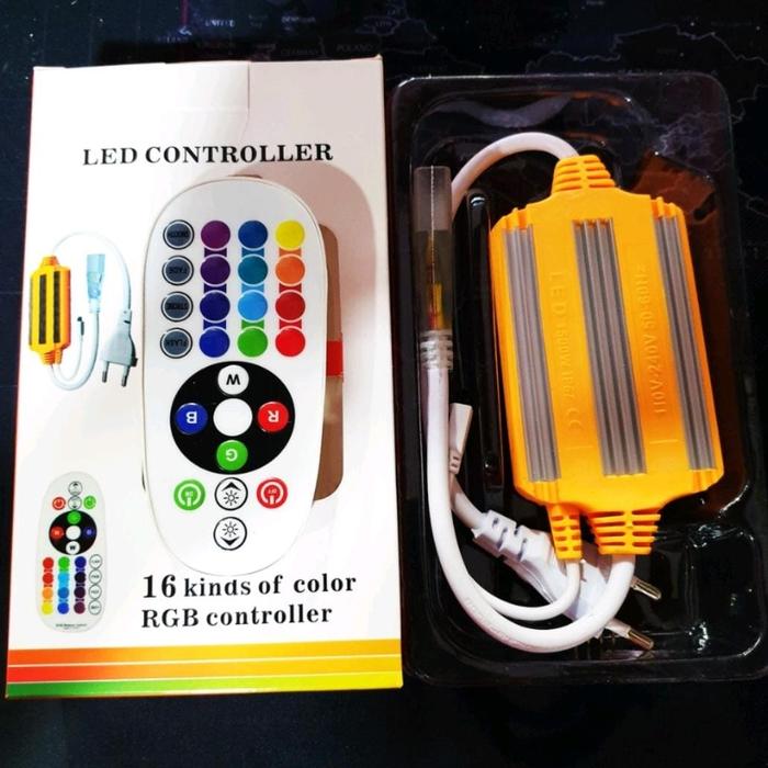 Jual Remote control adaptor flasher lampu selang RGB 5050 4pin 7 warna ...
