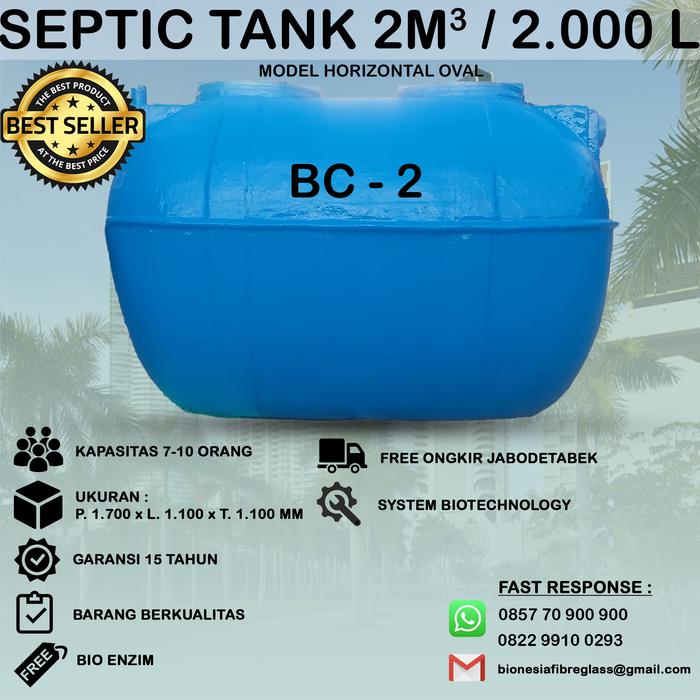 Jual BIO SEPTIC TANK BIOFILTER 2M3 / BIOTANK BIOTECH 2M3 / BIOFIL 2M3 ...