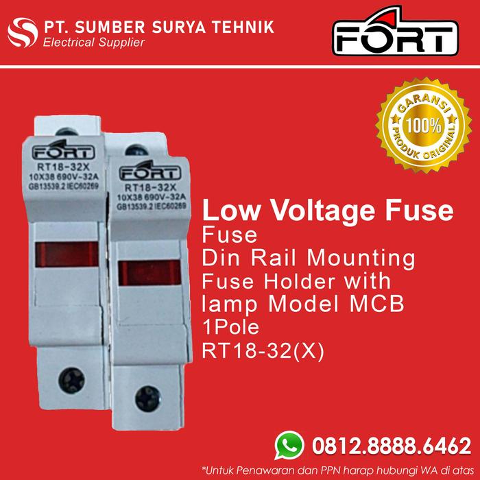 Jual Din Rail Mounting Fuse Holder with lamp Model MCB RT18-32(X) 1P ...