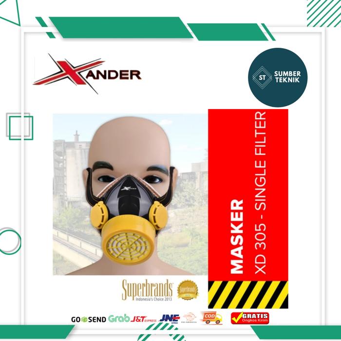 Jual Masker Debu Cat & Kimia / XANDER Masker Respirator Mask Single ...