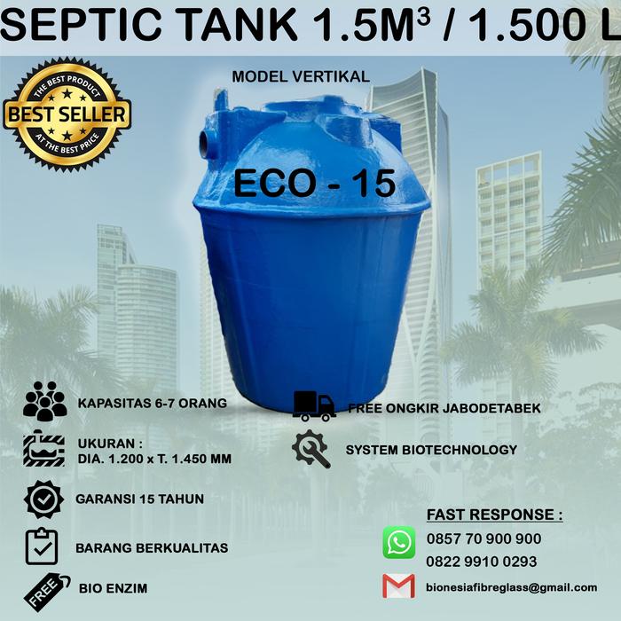 Jual TANGKI SEPTIC TANK BIOTECH 1.500 Liter / BIOFIL BIOTANK 1.500 ...