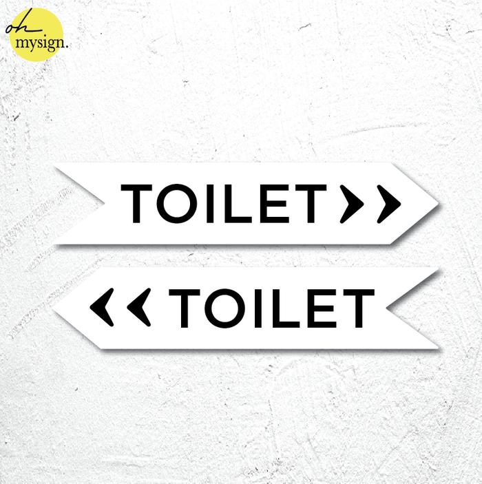 Jual Sign Tulisan Toilet Umum WC Restroom Pria Wanita Label Panah ...