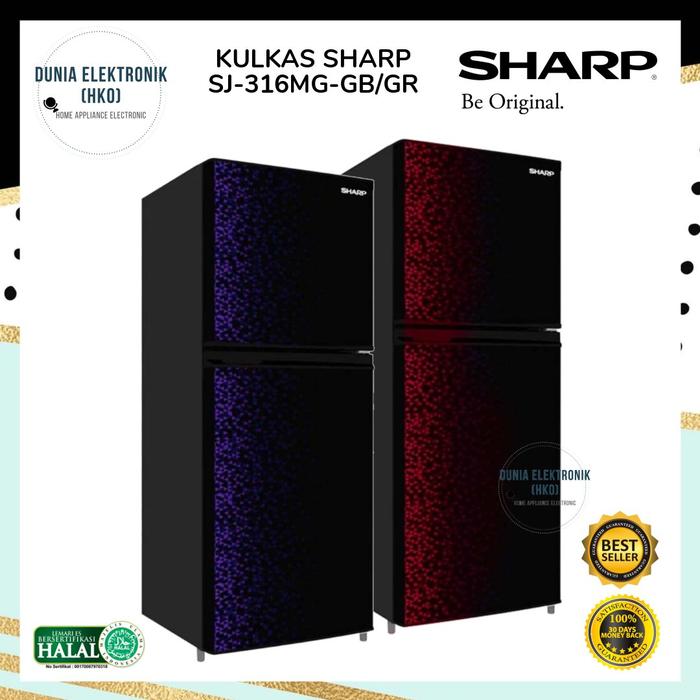 Promo KULKAS SHARP SJ 316 MG SJ316MG LEMARI ES 2 PINTU LOW WATT 256 ...