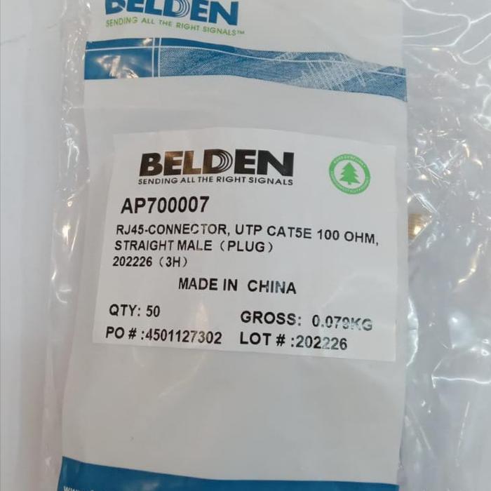 Jual CONNECTOR KONEKTOR RJ45 CAT 5 BELDEN PACK - 50 PCS - Jakarta Pusat ...