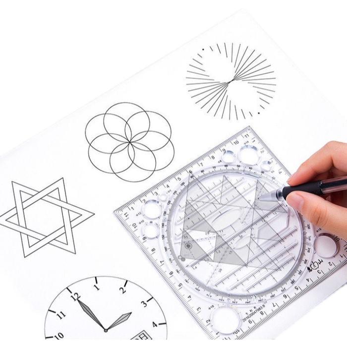 Jual Penggaris geometri matematika spirograph cetakan gambar ...