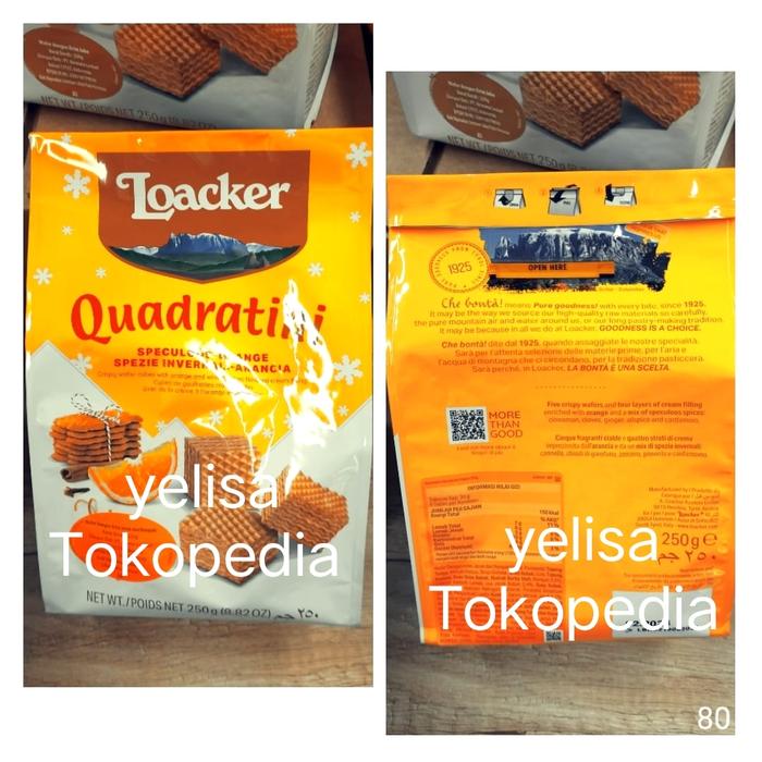 Jual loacker Quadratini Speculoos Orange wafer krim jeruk & rempah ...