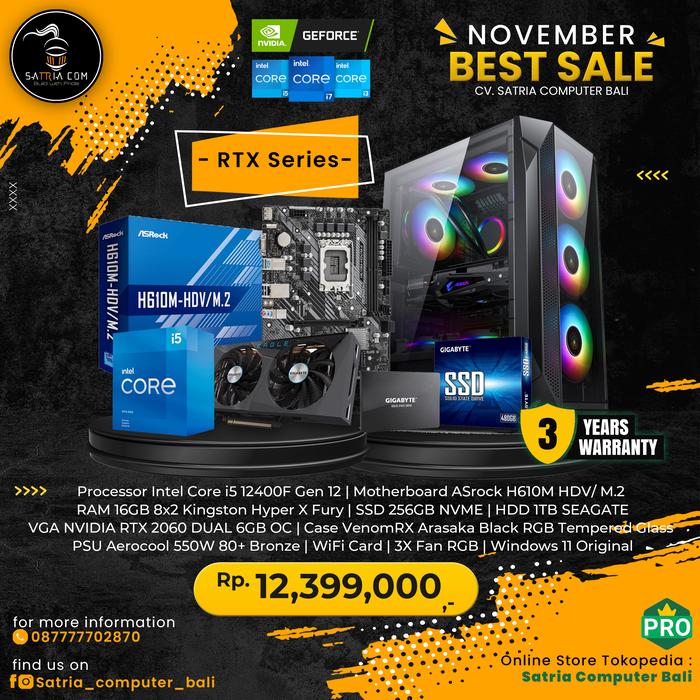Jual RAKITAN PC GAMING INTEL CORE I5 12400F/16GB/RTX 2060/SSD 256+HDD 1TB - Kota Denpasar ...