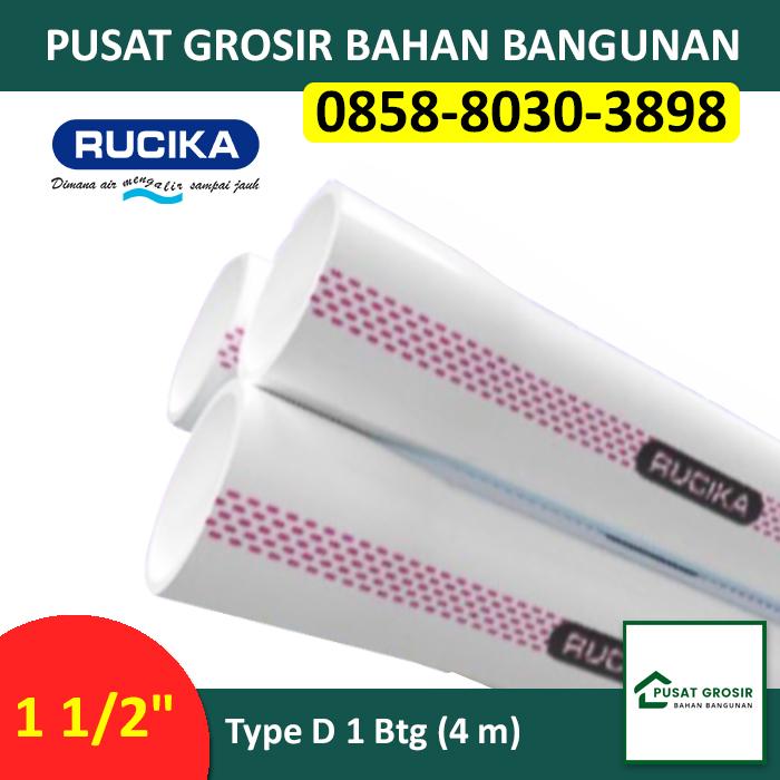 Jual Pipa PVC 1 1/2" D Rucika Standard Pipa Wavin 1 1/2Inch D Per Btg ...