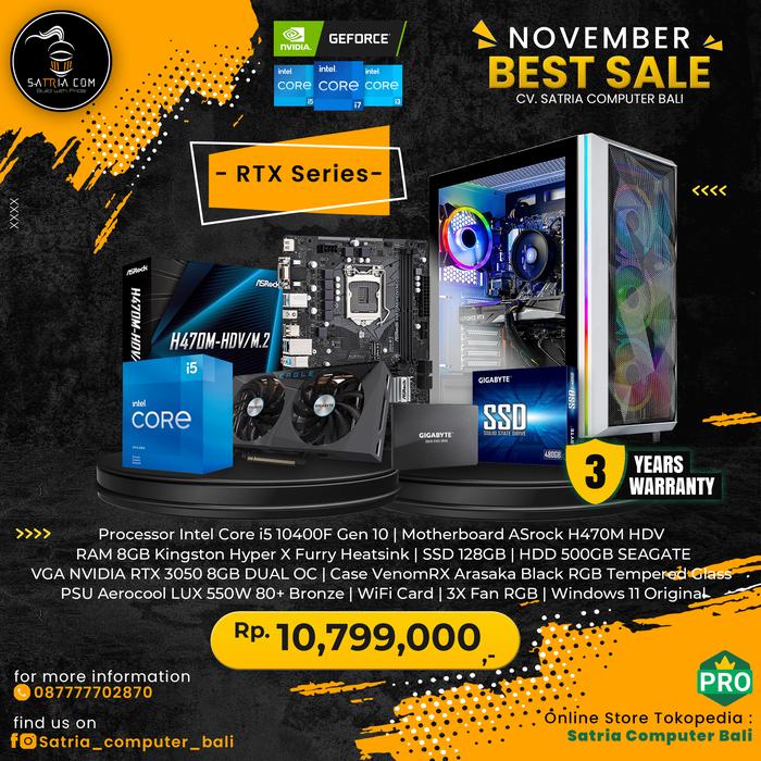 Jual RAKITAN PC GAMING INTEL CORE I5 10400F/8GB/RTX 3050 /SSD128 +HDD 500GB - Kota Denpasar ...