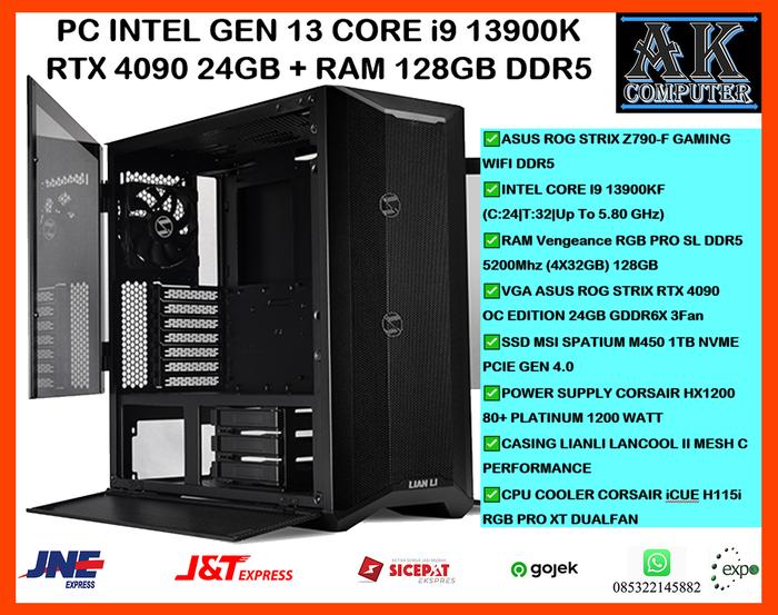 Jual HIGH END - PC INTEL CORE I9 13900K + VGA RTX 4090 24G + RAM 128GB ...