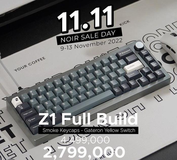Jual Noir Z1 65% Aluminium Custom Full Build Mechanical Gaming Keyboard ...
