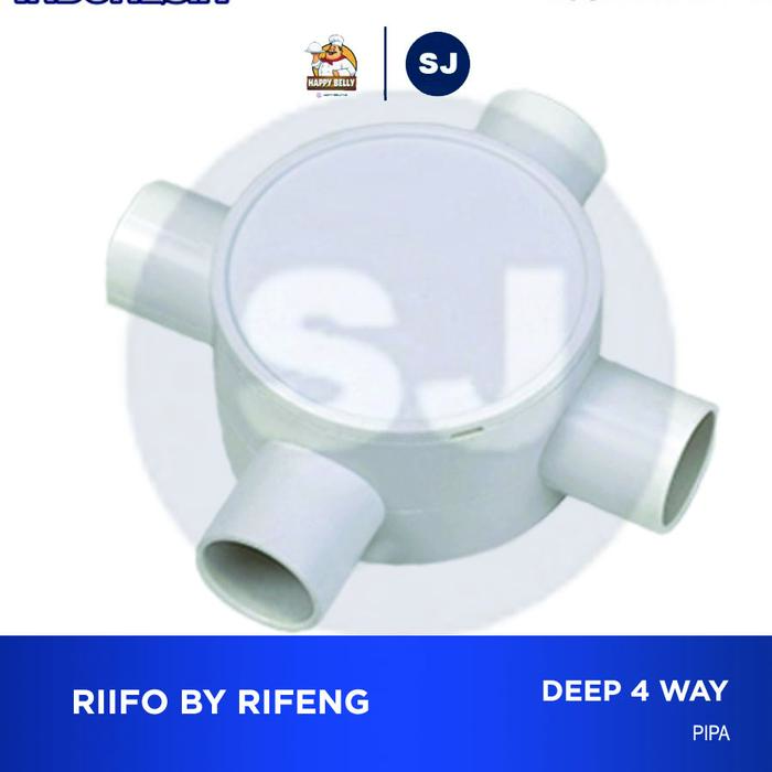Jual 4 Way Round Junction Box Conduit Rifeng 20mm F20-x20x20x20x20 ...
