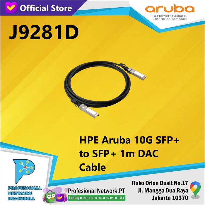 Promo J9281D HPE Aruba 10G SFP+ to SFP+ 1m DAC Cable Cicil 0% 3x ...