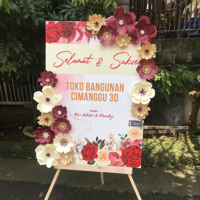 Jual Papan Bunga Kertas 60x85 Paper Flower Board Ucapan Congratulations ...