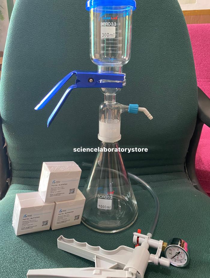 Jual 3 Set Hand Vacuum, Vacuum Filtration Ground Glass and Membrane ...