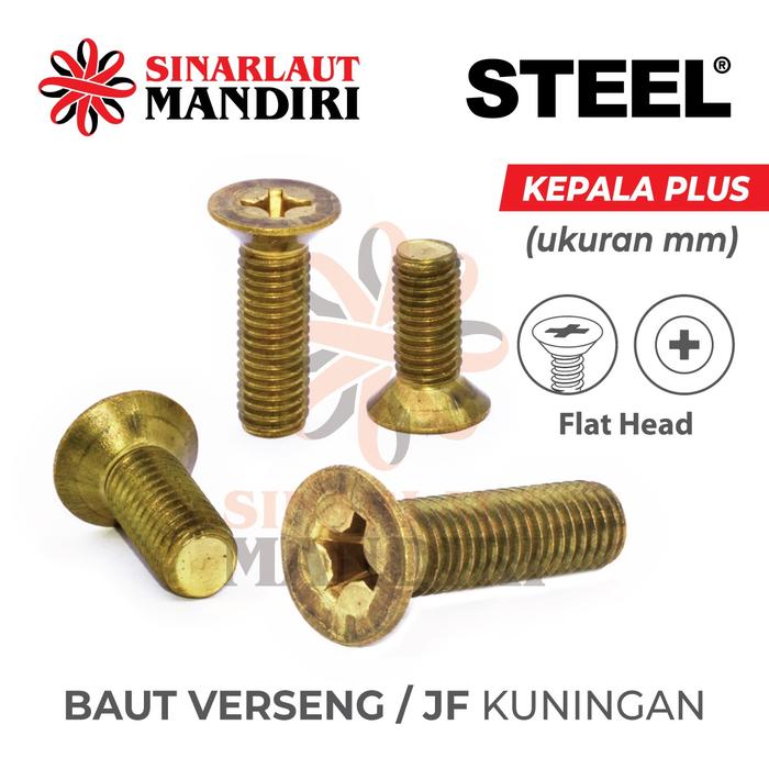 Jual Baut Verseng Kuningan / Baut JF Kuningan Obeng (+) M 4 x 20 ...