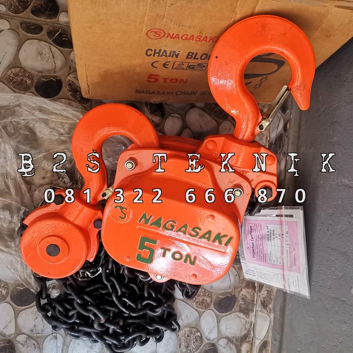 Jual Chain Block Takel NAGASAKI 5 Ton x 20 Meter Hand Chain Hoist ...
