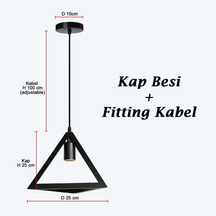 Jual Foto Produk Kap Lampu Gantung Besi Siku Sangkar Segitiga Cafe ...