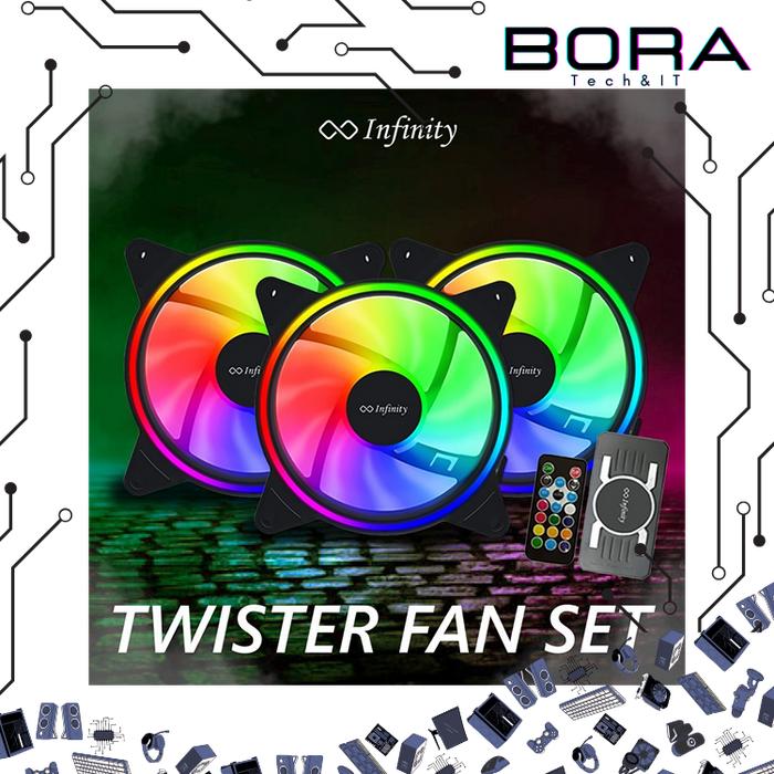 Jual fan casing 12cm Infinity Twister ARGB 3 Fan + Controler Hub ...