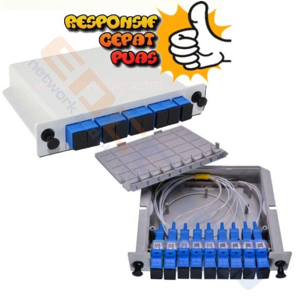 Jual SC / UPC Fiber Optic Passive Splitter Cassette Box 1:8 / FTTH ...