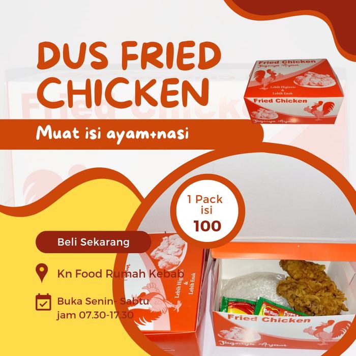 Jual Dus Fried Chicken Ivory 100 lembar model kuncian box ayam goreng ...