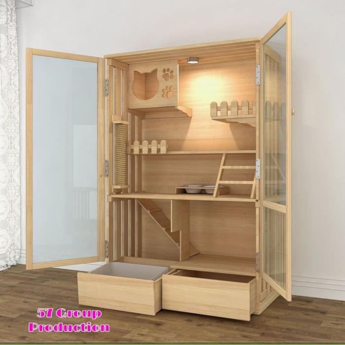 Jual Kandang rumah kucing moderen full lampu - Cathome Catquarium ...