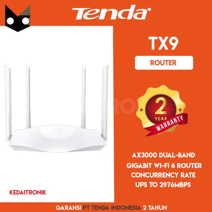Jual Tenda TX9 AX3000 WiFi 6 Dual Band Gigabit Wireless Router - Kota ...