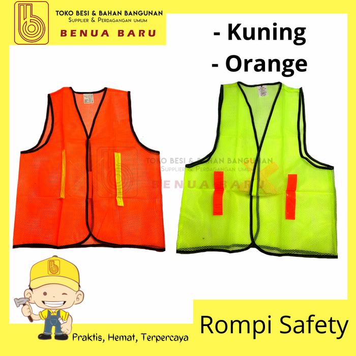 Jual Rompi Safety Jaring Jala Proyek Orange Hijau /Rompi Proyek Safety ...