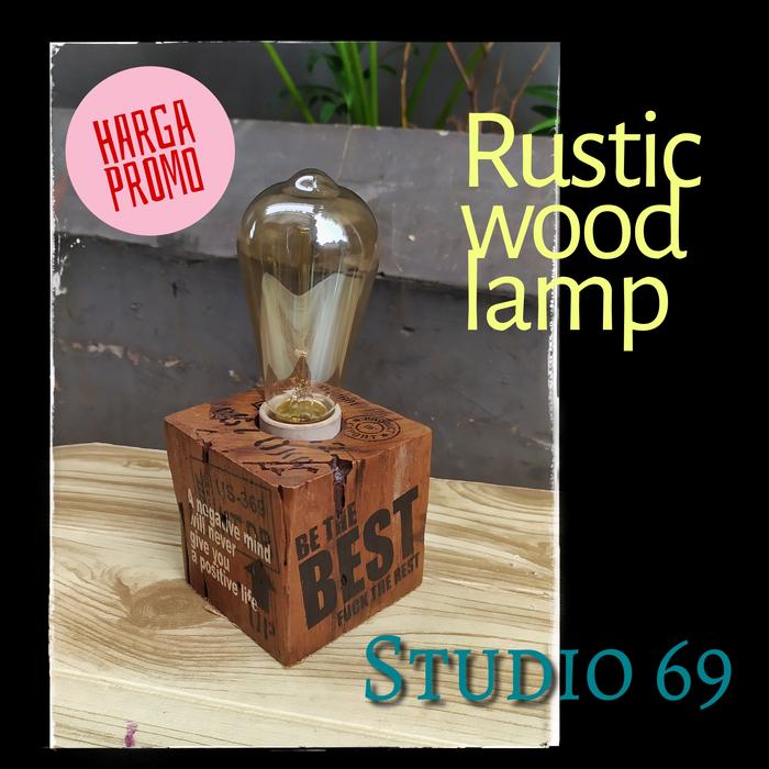 Jual Rustic wood lamp, lampu hias kayu, lampu meja, lampu tidur ...