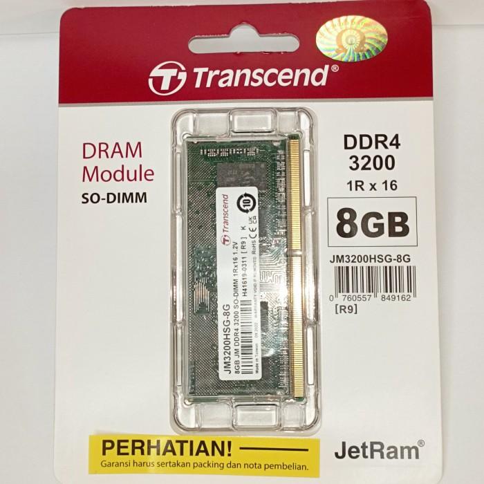 Jual Transcend Jetram DDR4-3200 Mhz / PC4-25600 - 8GB Sodimm For Laptop ...