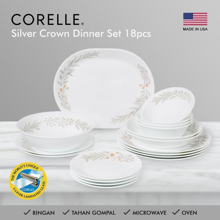 Jual Corelle Silver Crown Dinner Set / Set Piring Makan Di Seller Shin ...