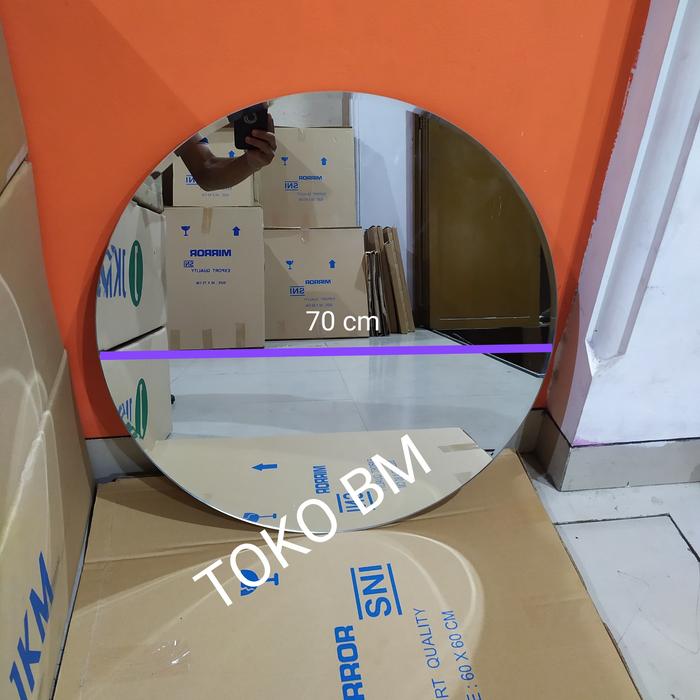 Jual cermin bulat/cermin kamar mandi/cermin rias diameter 50 cm - bulat ...