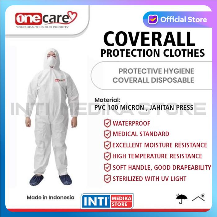 Jual ONECARE - Baju APD Coverall Protection Clothes Medis Anti Air - XL ...