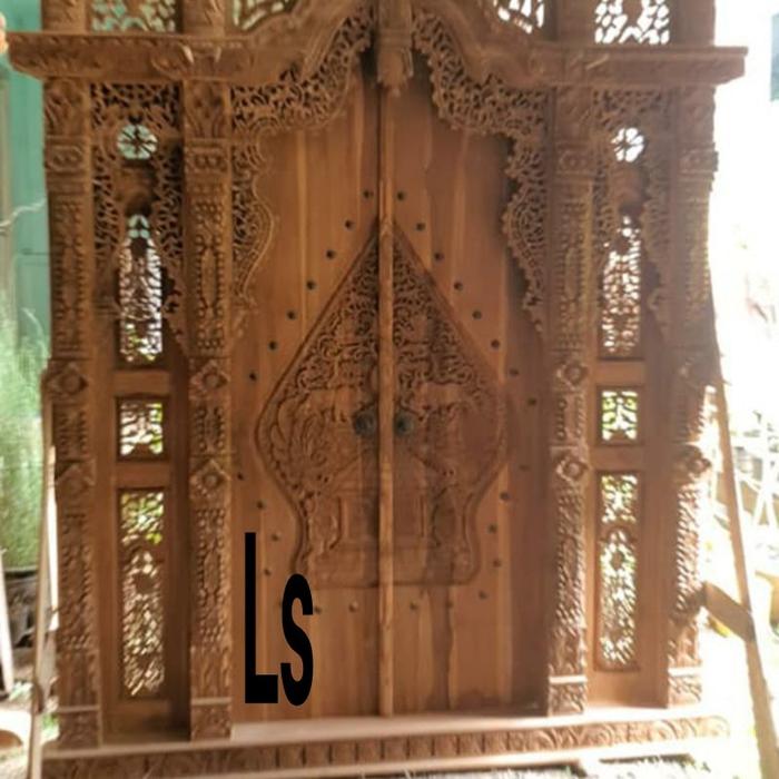 Jual gebyok kayu jati bagus pintu ukir gebyok jati ukir gunungan wayang ...