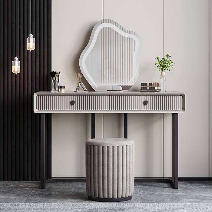 Jual Meja rias modern kaca led sensor kaki besi dengan puk - tanpa ...