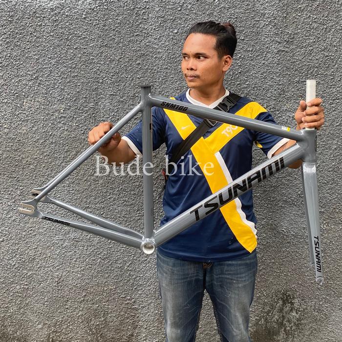Jual Frameset TSUNAMI SNM 100 Fixie size M ABU-ABU GREY Tinggi 52 ...