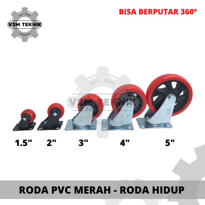 Jual XP TOOL Roda PVC Merah 5 Inch 5" / Roda Trolley Wheel HIDUP MATI REM - HIDUP - Jakarta ...
