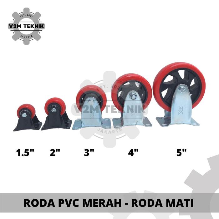 Jual XP TOOL Roda PVC Merah 5 Inch 5" / Roda Trolley Wheel HIDUP MATI ...
