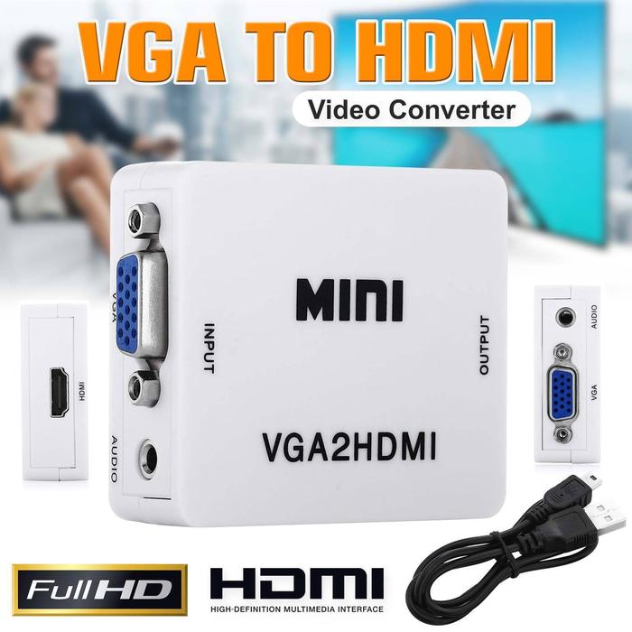 Jual Converter VGA to HDMI Adapter with audio VGA2HDMI 1080p HD Video ...